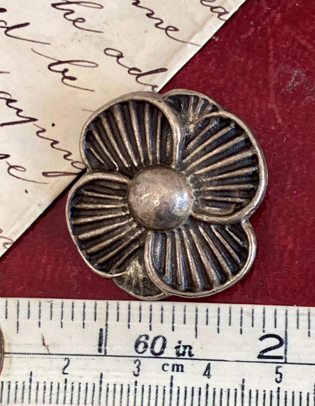 Vintage Large Metal Flower Button: Chunky Knitwear Embellishment - Etsy