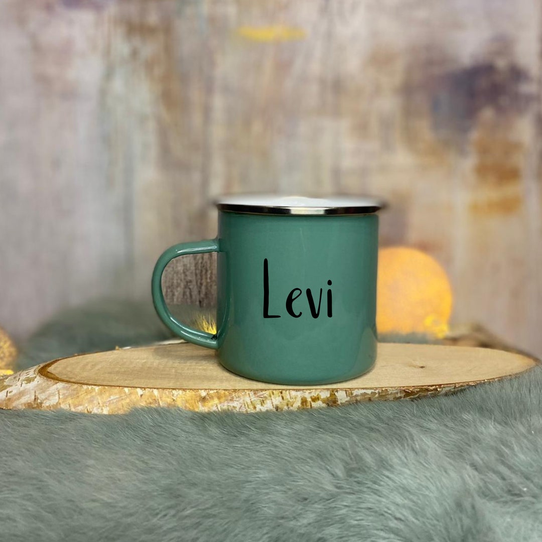 Emaille Tasse personalisiert, Tasse personalisiert, Kindertasse ...