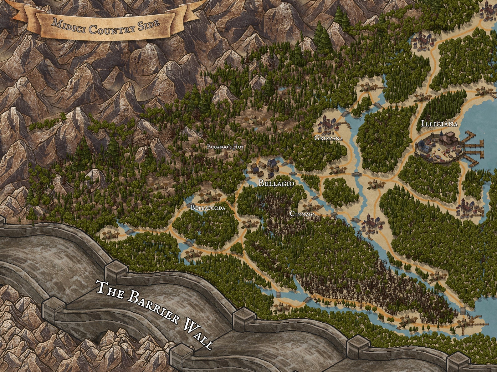 Midici's Great Wall, Dnd Regional Map, D&D Campaing Map, Dungeons and ...