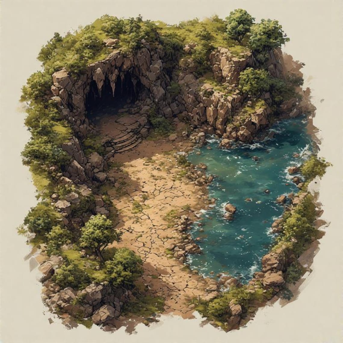 TTRPG Battlemap Cave Entrance - Etsy