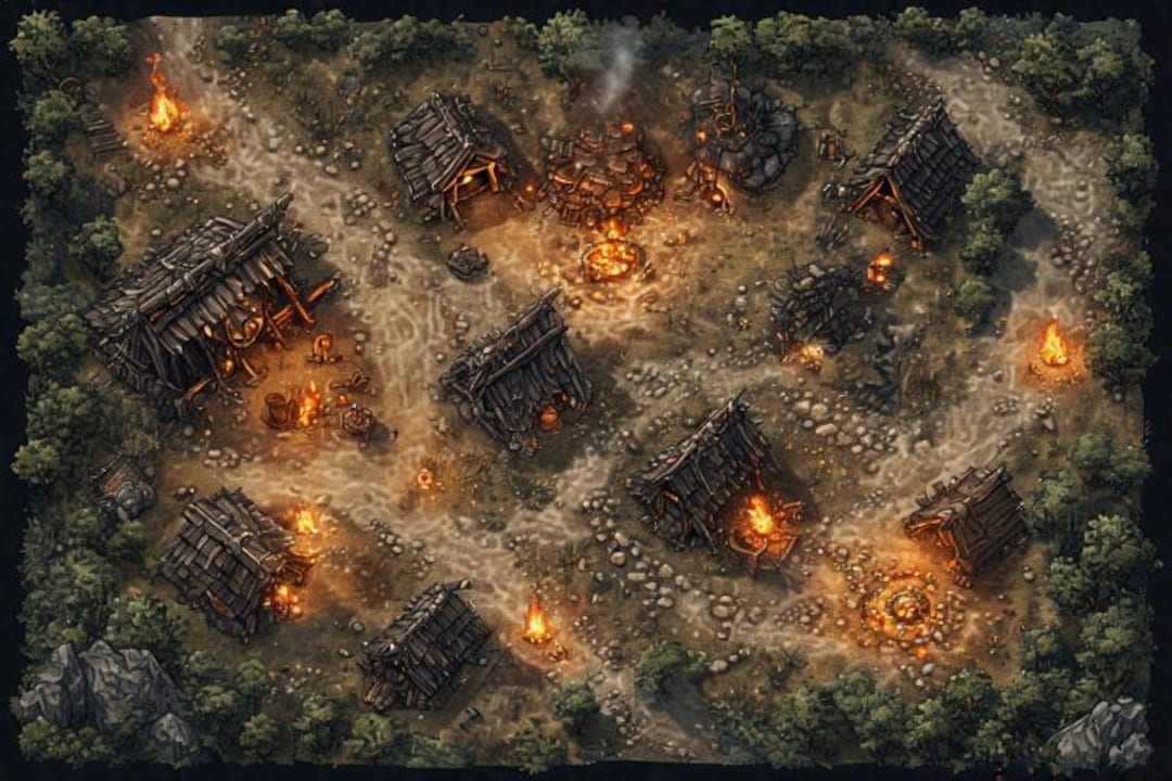 TTRPG Battle Map Bandits Camp - Etsy