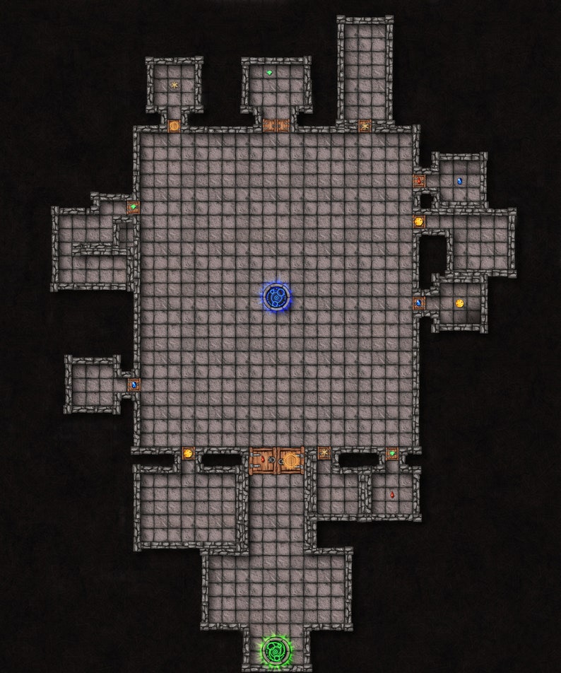 4K Roll20 Dungeon Floor Map, Dnd Battle Map, D&D Grid View for TTRPG ...