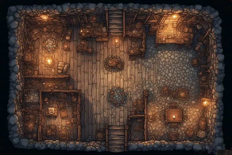 TTRPG Battle Map the Basement Storage or Study - Etsy