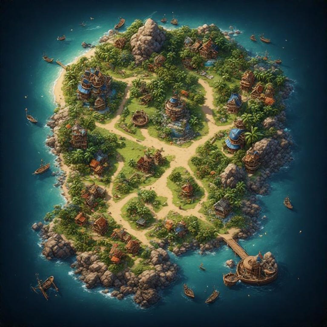 TTRPG Battlemap Trade Island - Etsy