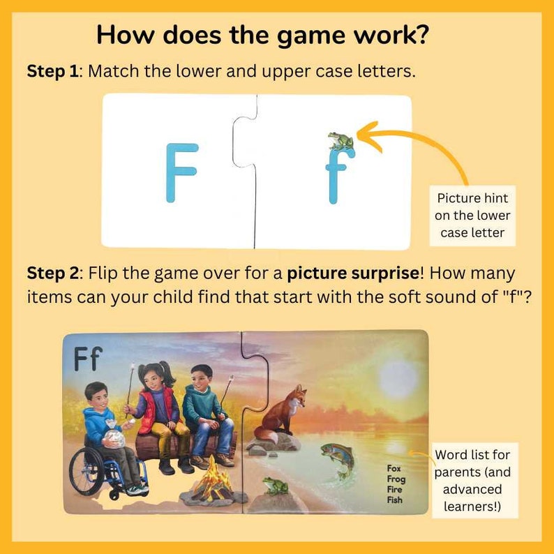 Alphabet Matching Game | Alphabet Puzzle | Beginning Sounds | Upper and ...