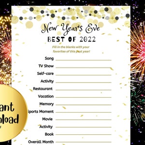 NYE Best of 2022 New Years Eve Games Printable Nye Activity Party Games ...