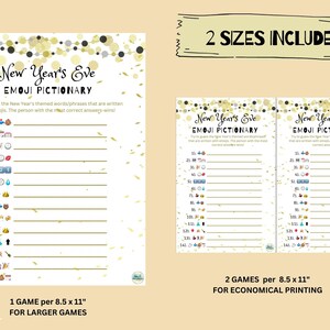 NYE Emoji Pictionary New Years Eve Games Printable Nye Activity Party ...