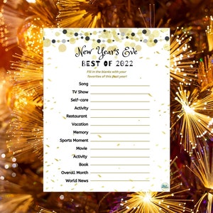 NYE Best of 2022 New Years Eve Games Printable Nye Activity Party Games ...