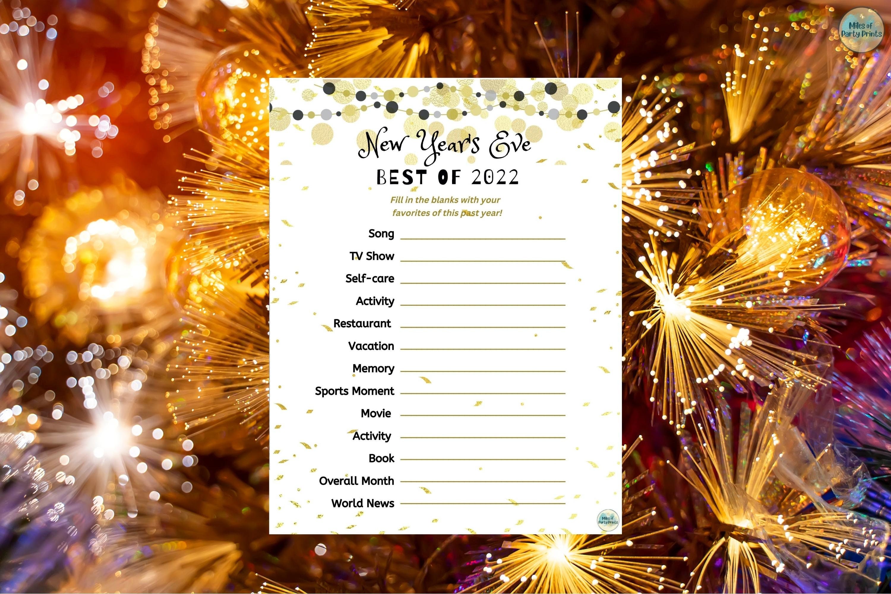 NYE Best of 2022 New Years Eve Games Printable Nye Activity Party Games ...
