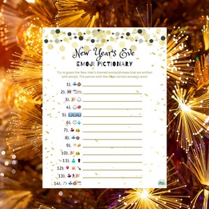 NYE Emoji Pictionary New Years Eve Games Printable Nye Activity Party ...