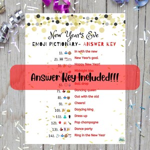 NYE Emoji Pictionary New Years Eve Games Printable Nye Activity Party ...