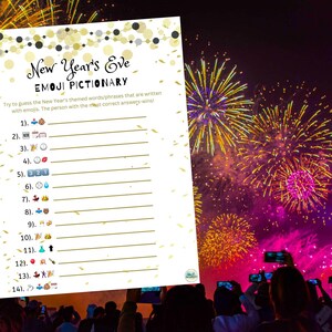 NYE Emoji Pictionary New Years Eve Games Printable Nye Activity Party ...