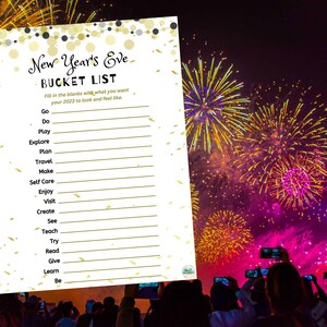 NYE 2023 Bucket List New Years Eve Gamesprintable Nye Activity Party ...