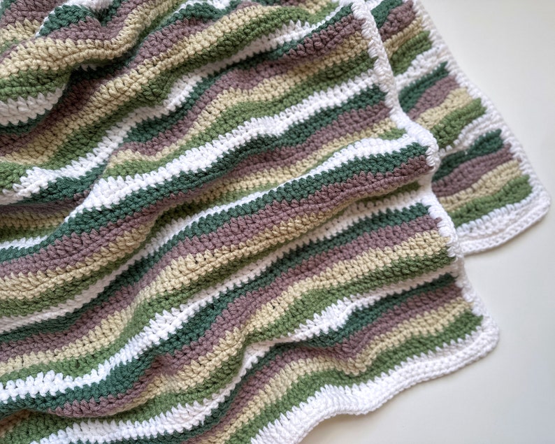 Modern Waves Crochet Blanket Pattern, Easy Beginner Tutorial (PDF) - Etsy