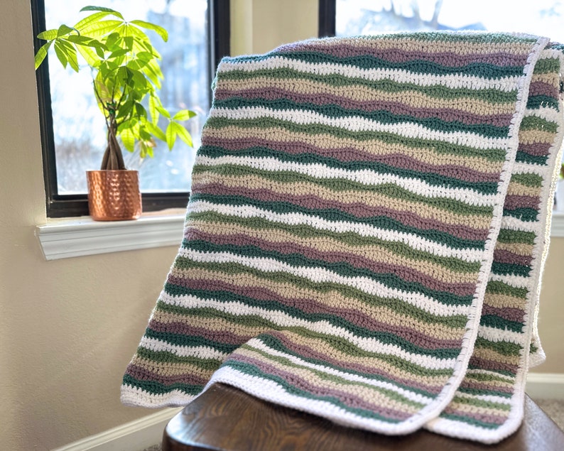 Modern Waves Crochet Blanket Pattern Easy Crochet Blanket Tutorial ...