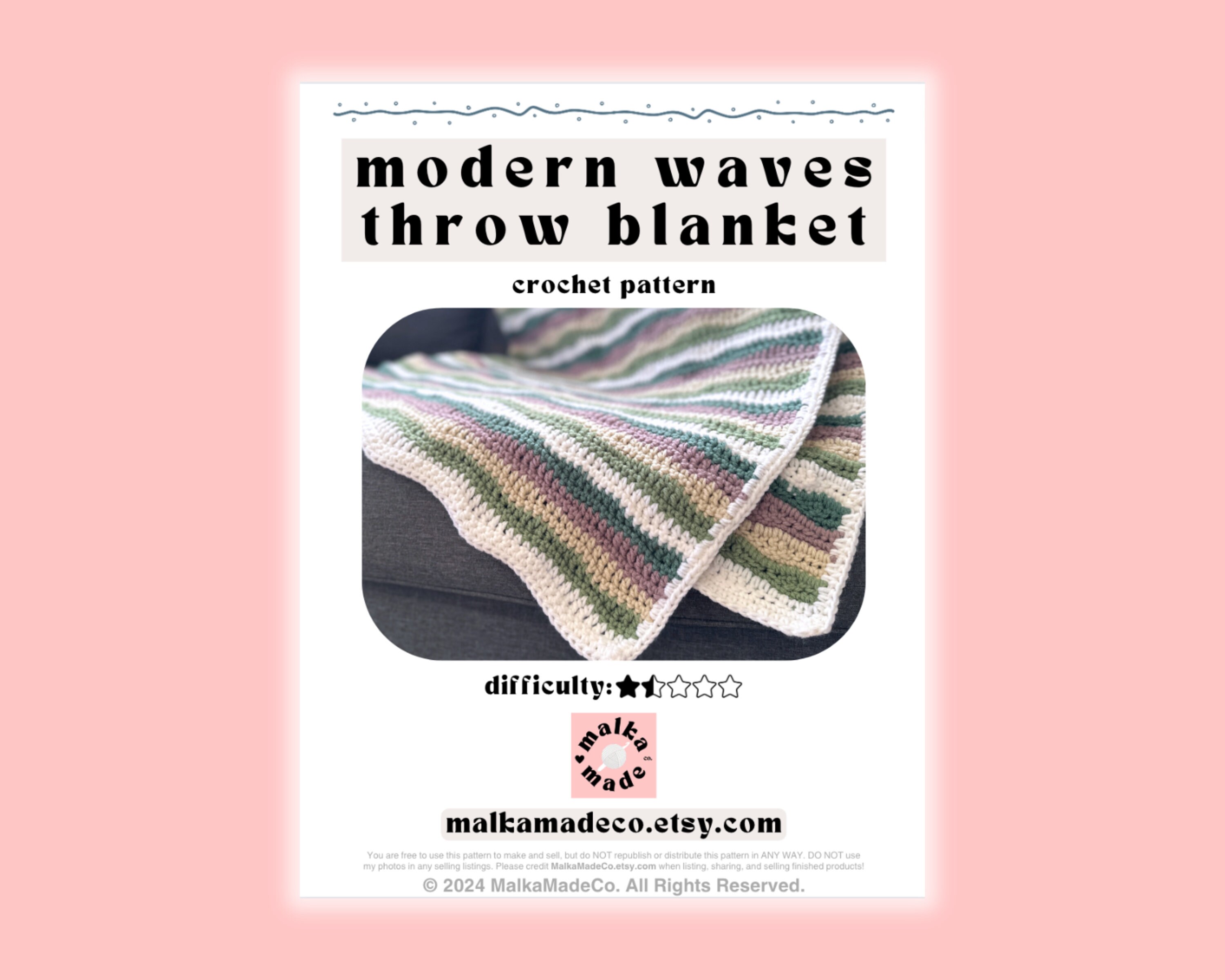 Modern Waves Crochet Blanket Pattern Easy Crochet Blanket Tutorial ...