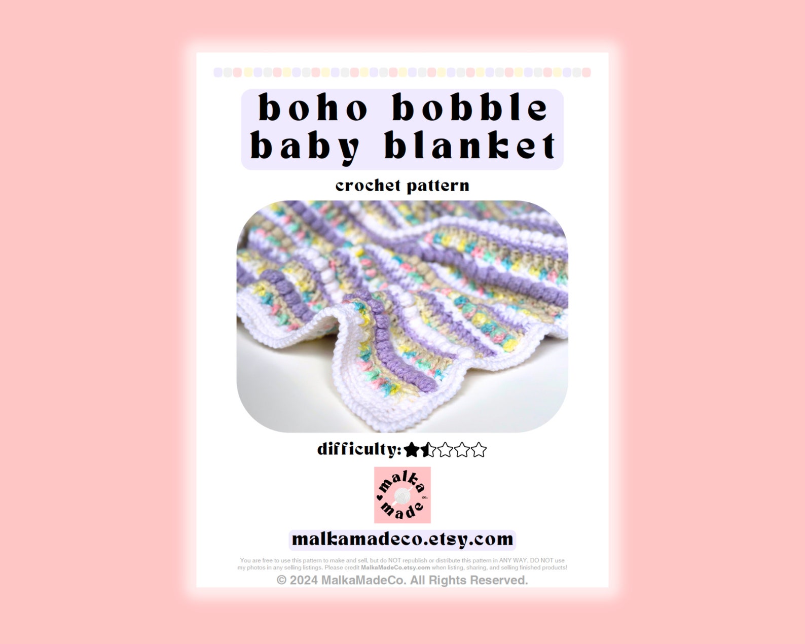 Crochet Baby Blanket Pattern - Boho Bobble, Easy Crochet Pattern ...