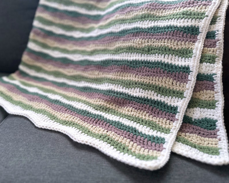 Modern Waves Crochet Blanket Pattern, Easy Beginner Tutorial (PDF) - Etsy
