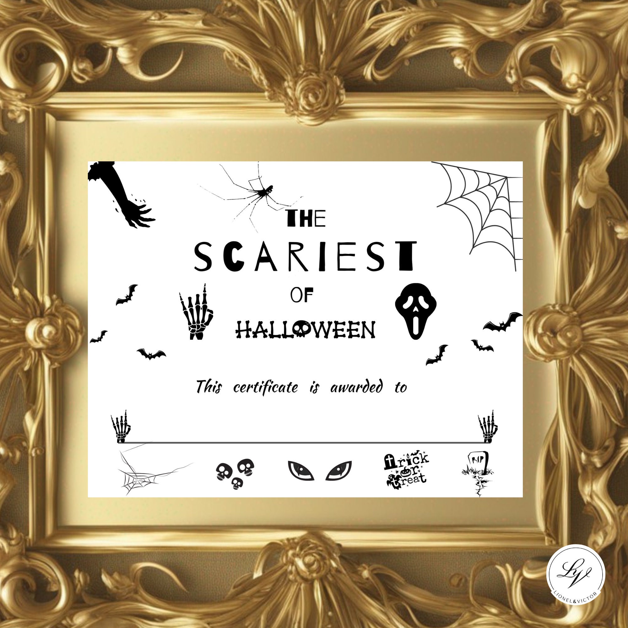 Printable the Scariest of Halloween Certificate,scary Halloween,best ...