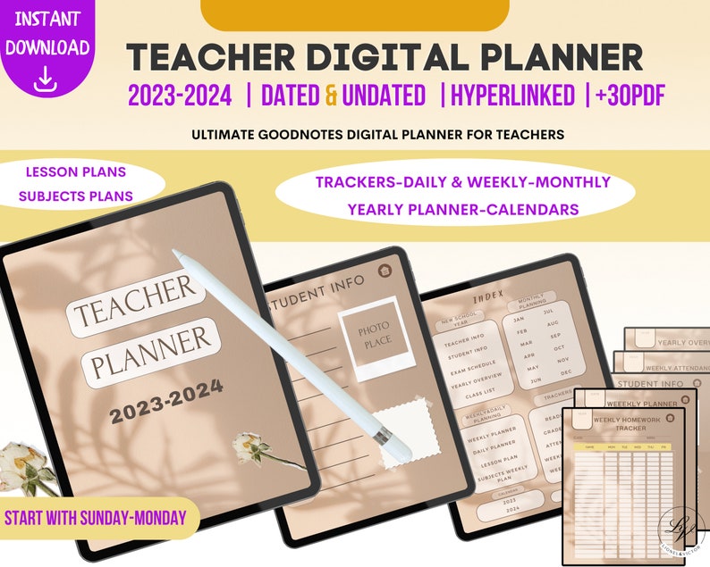 2023-2024 Goodnotes Teacher Digital Planner,2024 Academic Planner ...