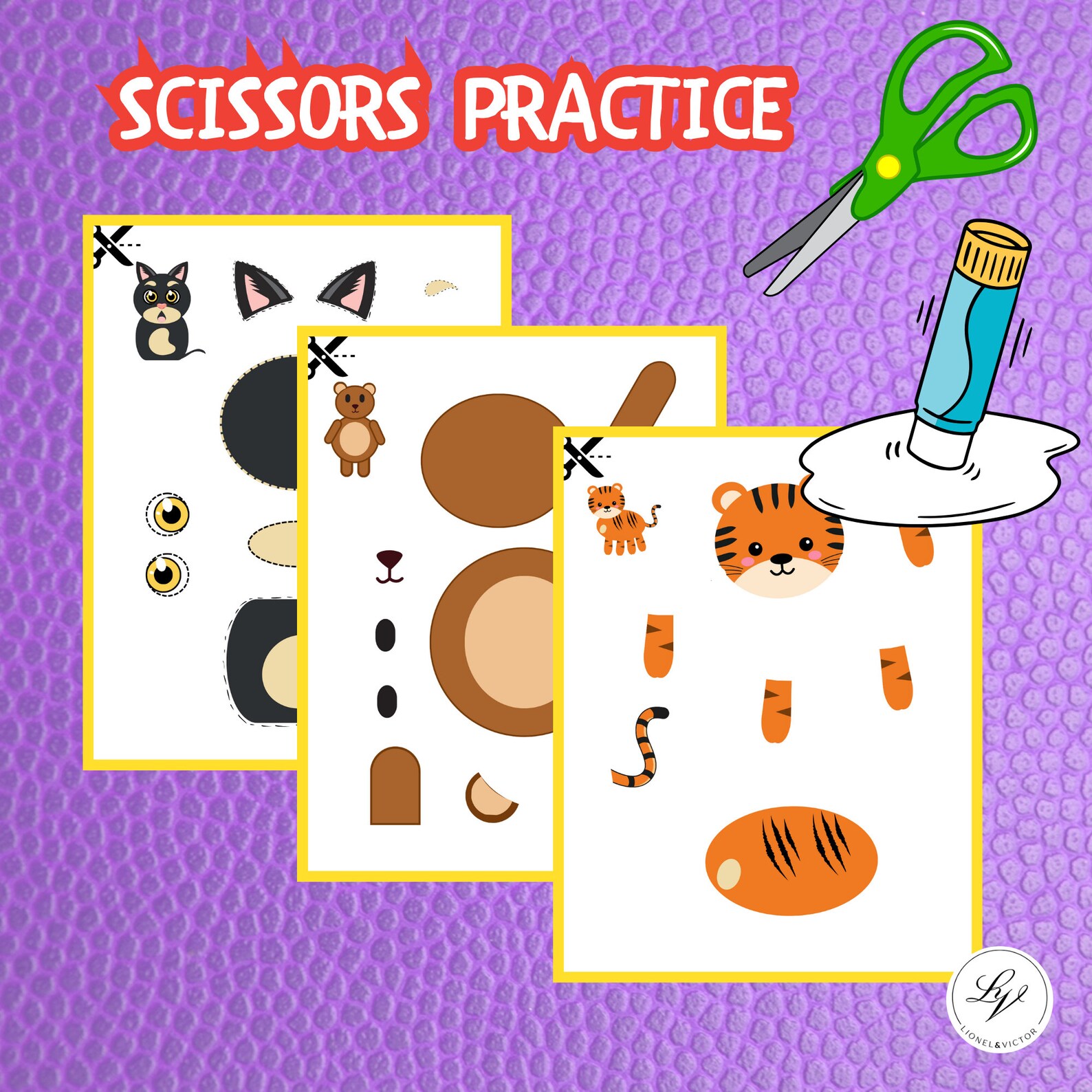 Kids Printable Activity Book,cut and Glue,preschool Activity,scissors ...