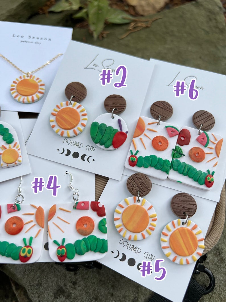Hungry Caterpillar Earrings Polymer Clay Earrings the Very Hungry ...