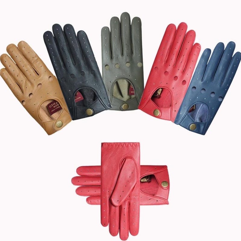 Red Leather Woman Gloves - Etsy UK