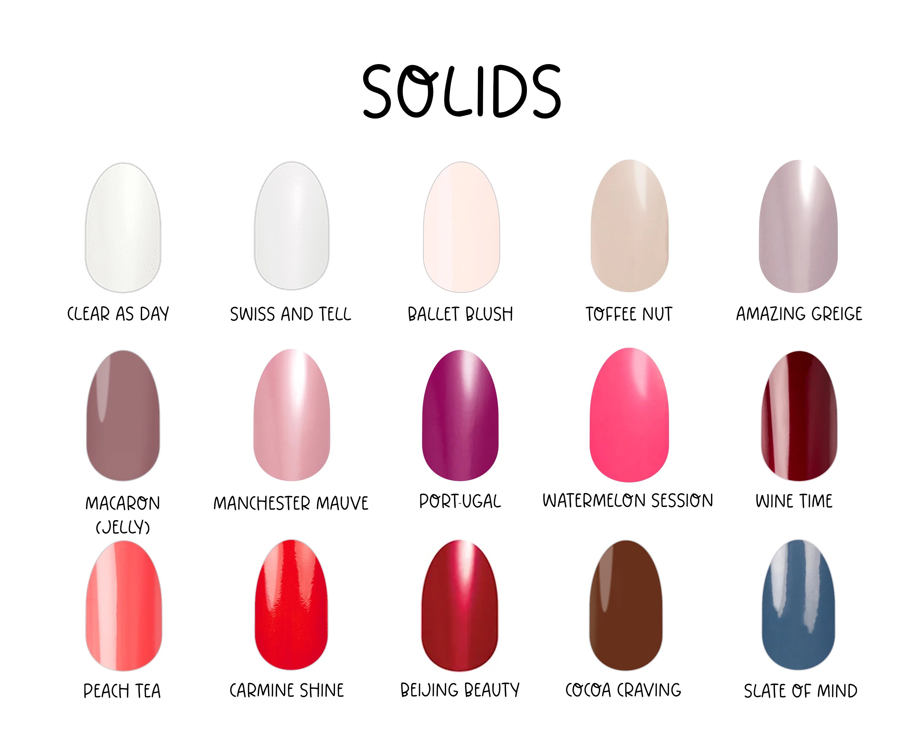 CS SOLID Nail Strips 100% Real Nail Polish Made in the USA Many Colors ...