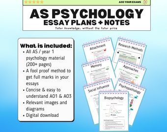 Psychology A Level Revision Notes Bundle AQA A Level Clear Concise ...
