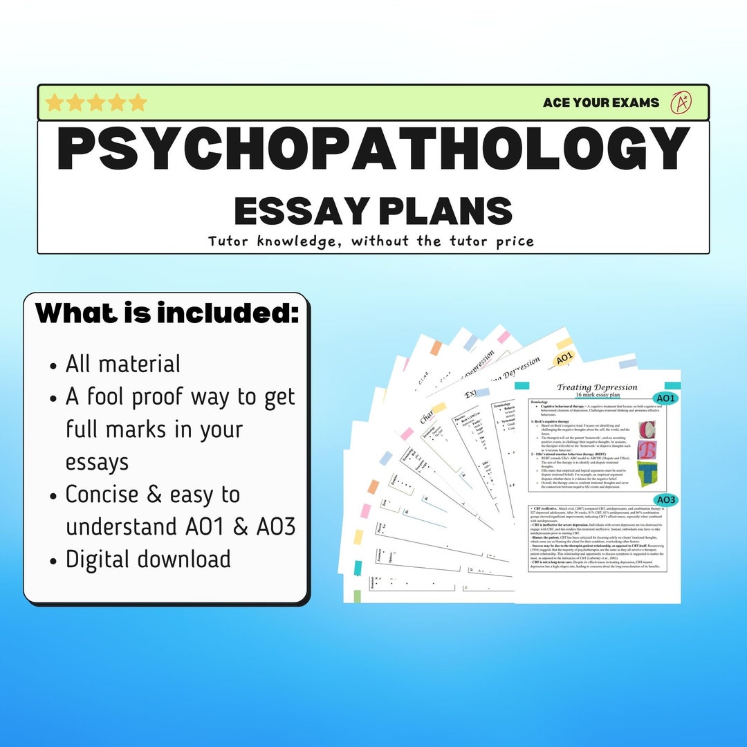 Psychopathology Plans Psychopathology AQA Psychology A Level Revision ...