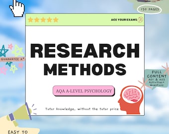 Research Methods Psychology A Level Revision Topic Notes for AQA AS and ...