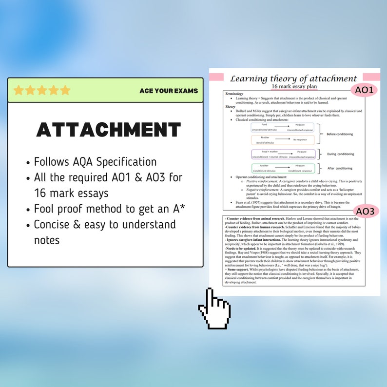 Attachment Plans Attachment AQA Psychology A Level Revision Notes AS ...