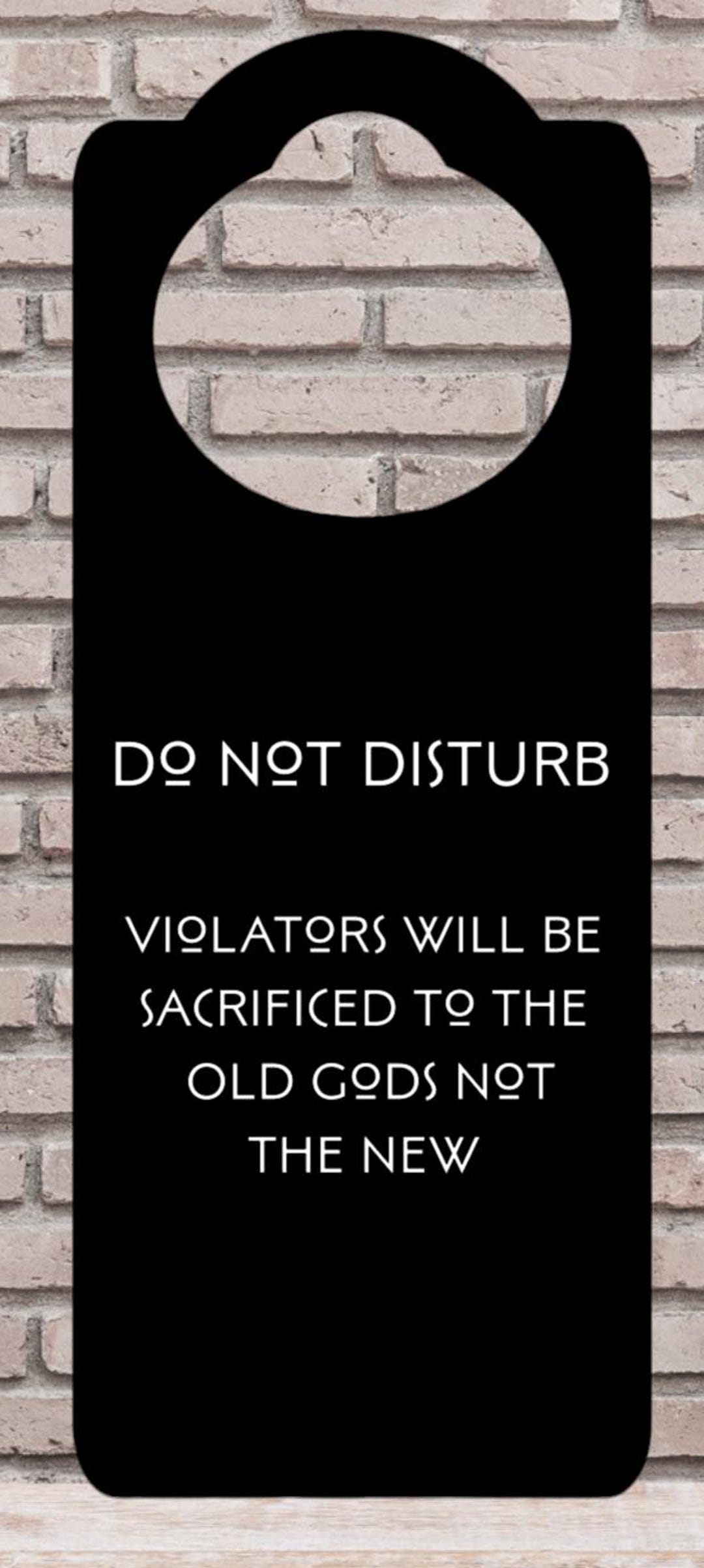 Black Wooden Do Not Disturb Sacrifice to the Old Gods Door Knob Hanger ...