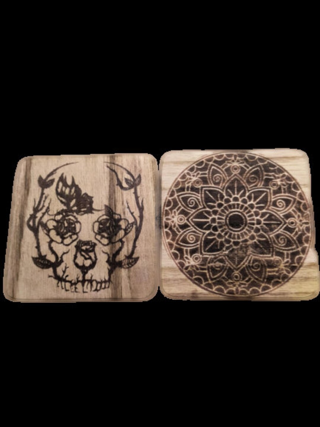 Wood Burned Coaster Set of 4 - Etsy