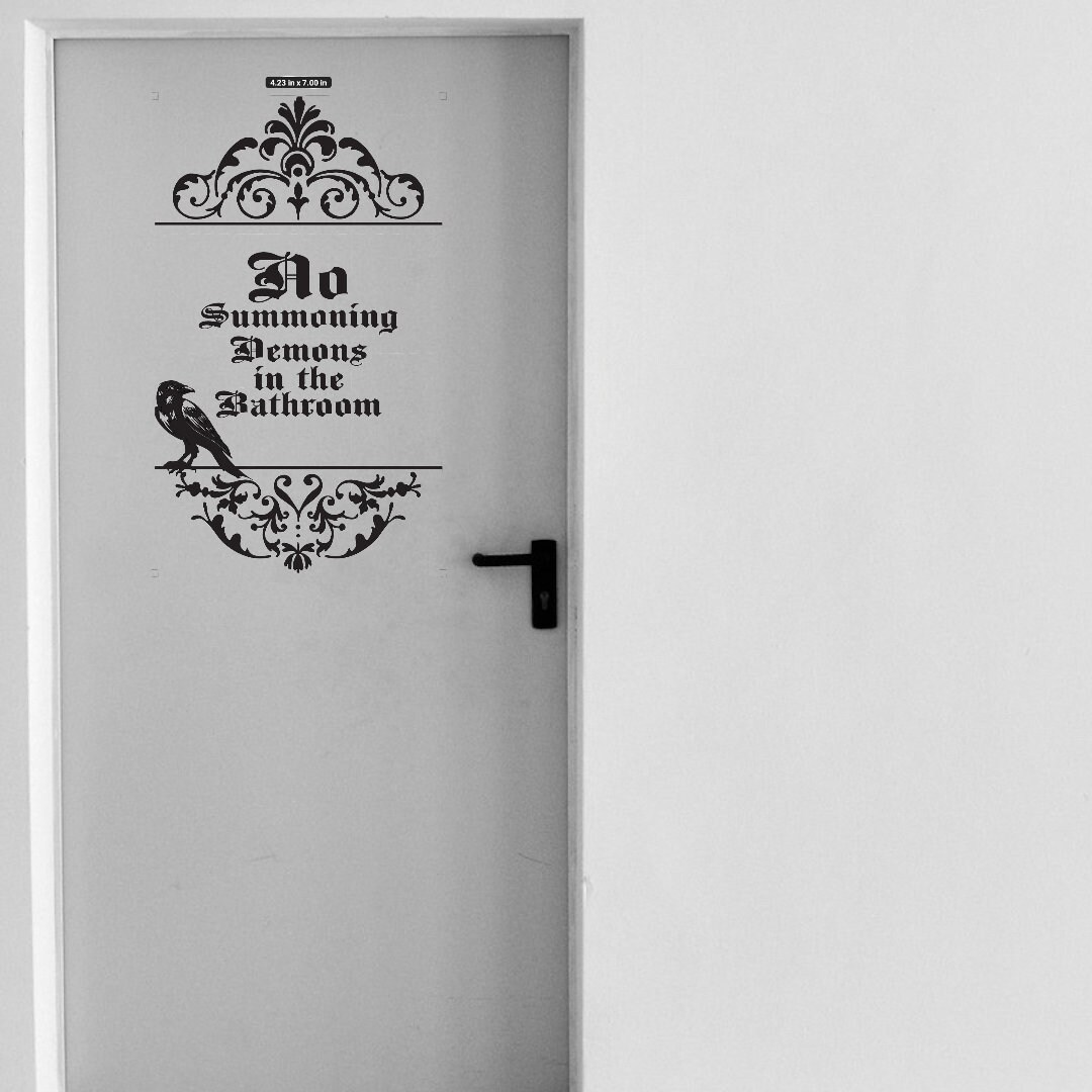 No Summoning Demons in the Bathroom Wall Decal and Sticker - Etsy