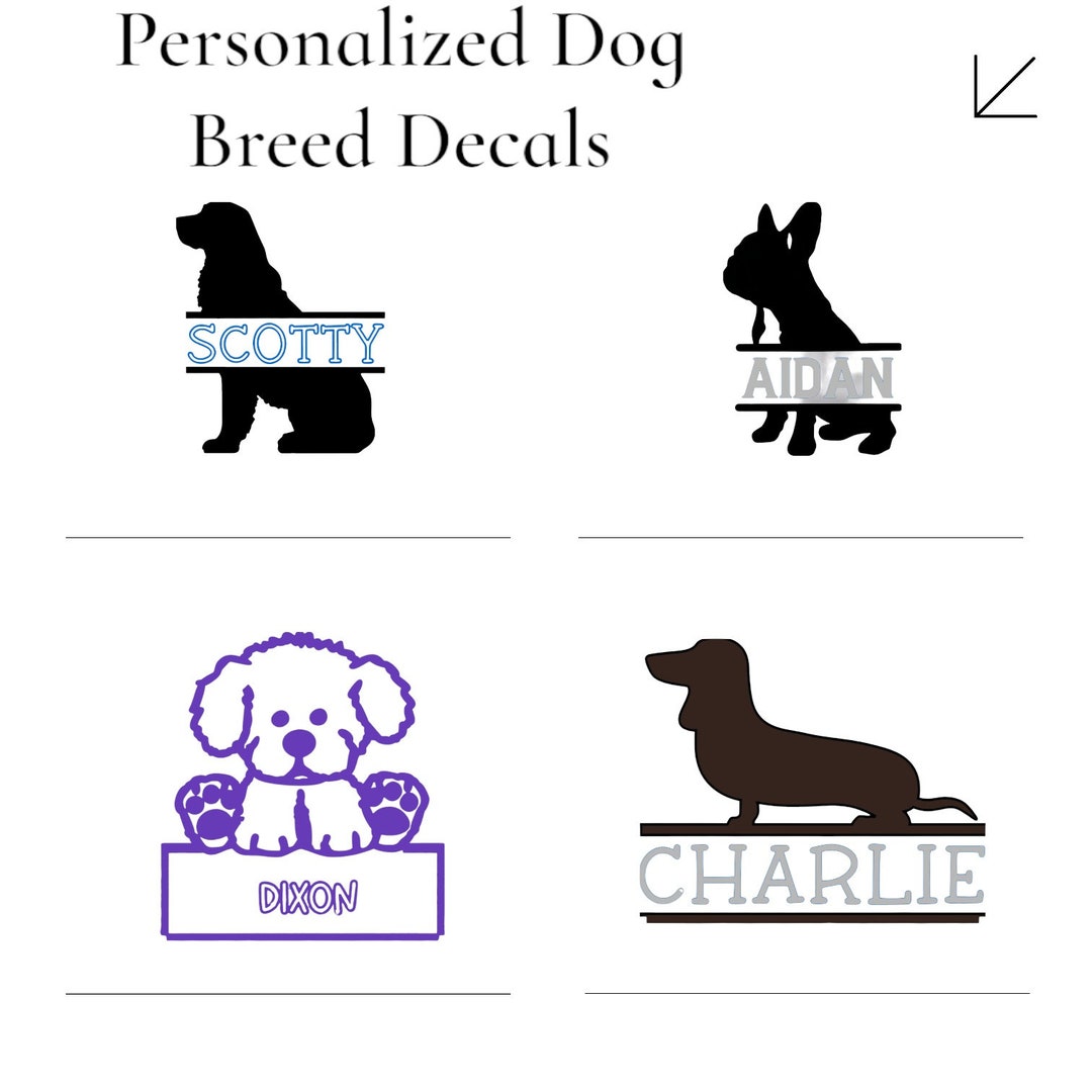 Personalized Dog Breed Vinyl Decals for Indoor or Outdoor Use - Etsy