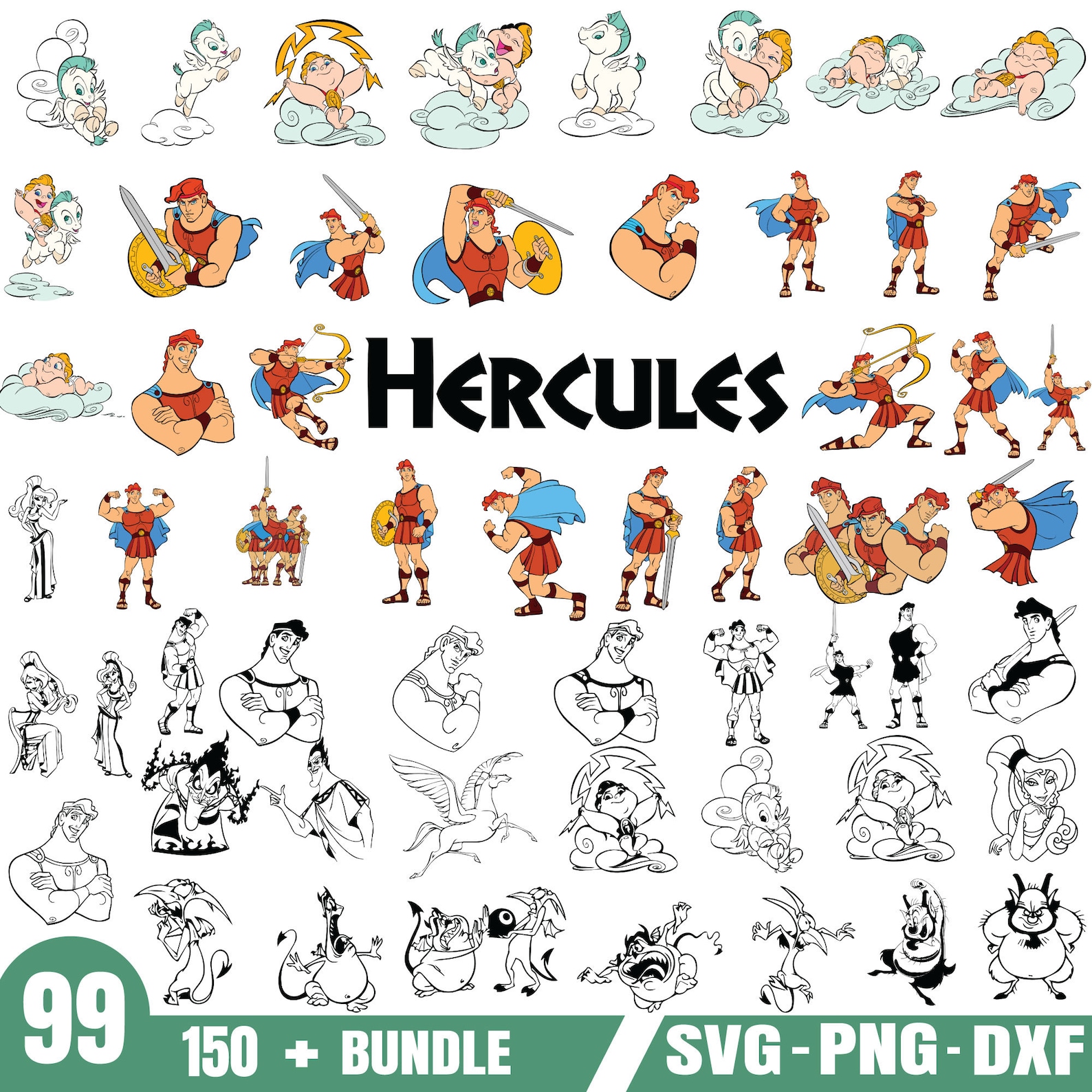 Hercules Svg Bundle- PNG-SVG-DXF - Etsy