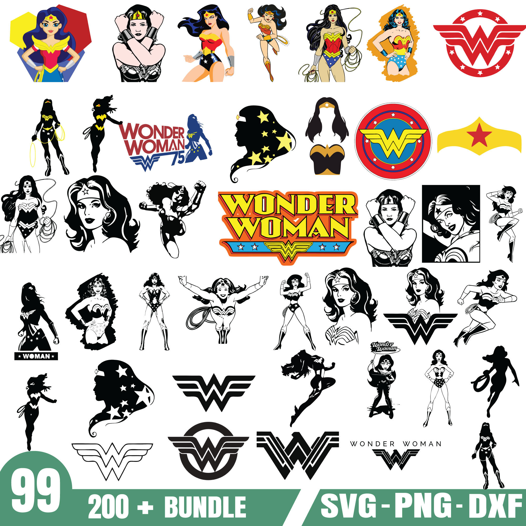 Wonder Woman Superhero Silhouette