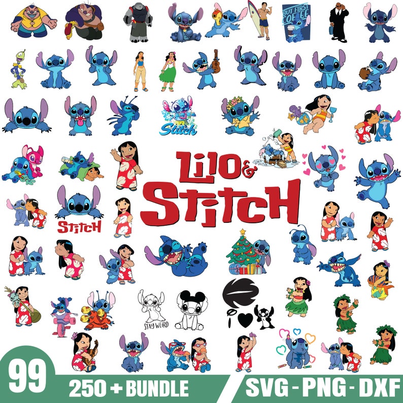 Lilo and Stick Svg Bundle PNG-SVG-DXF - Etsy