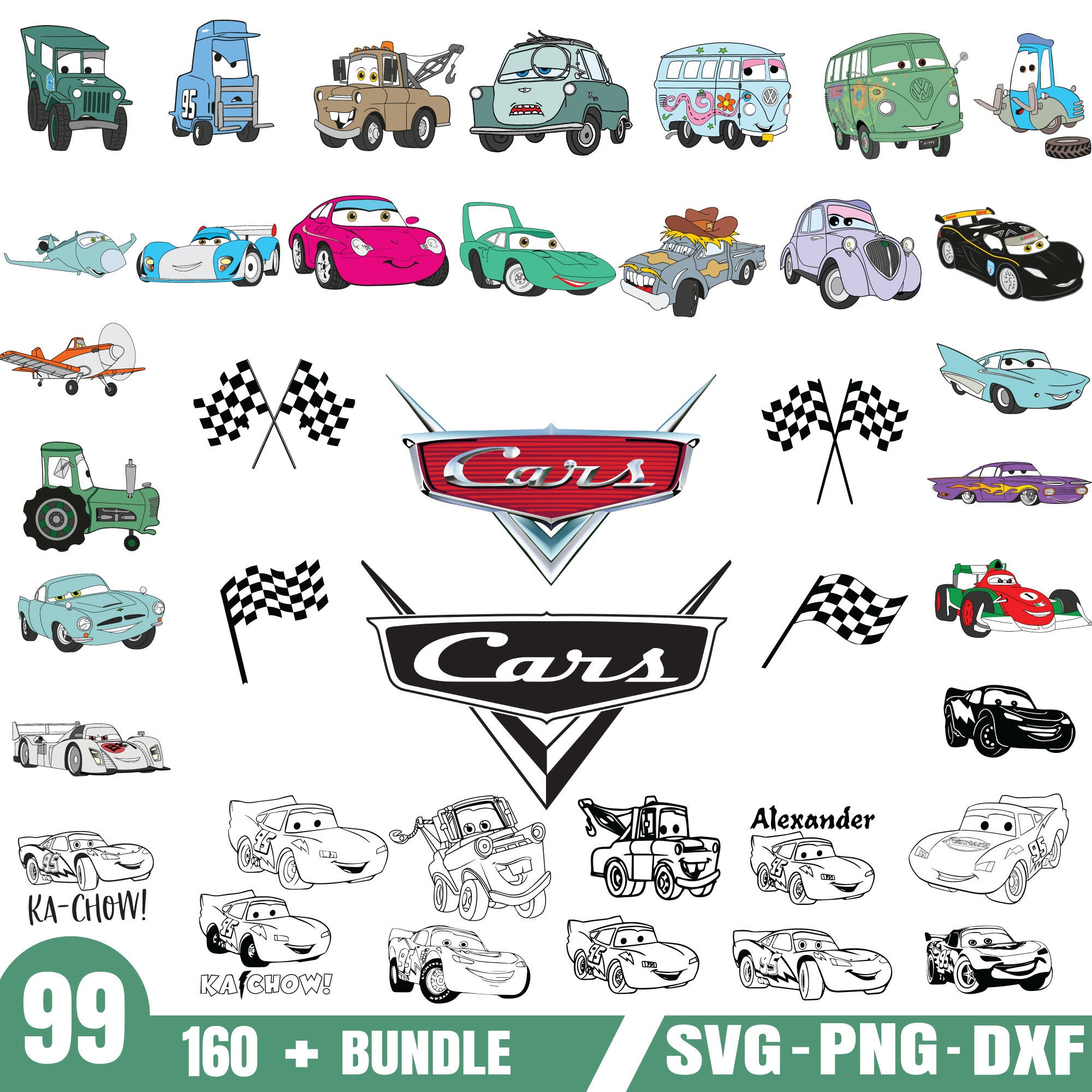 Cars Svg Bundle- PNG-SVG-DXF - Etsy