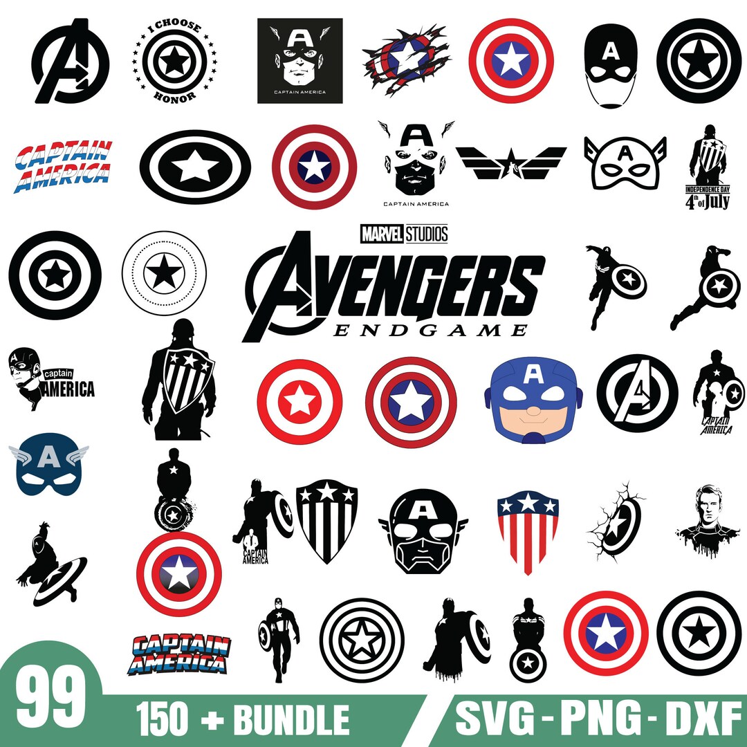 Captain America Svg Bundle- PNG-SVG-DXF - Etsy