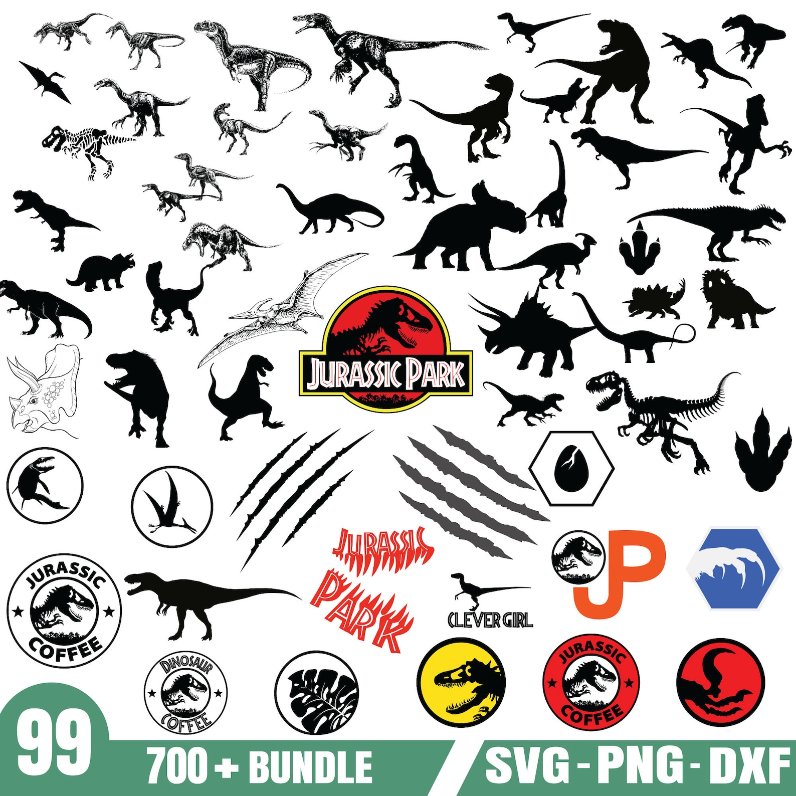 Jurassic Park Svg Bundle- PNG-SVG-DXF - Etsy