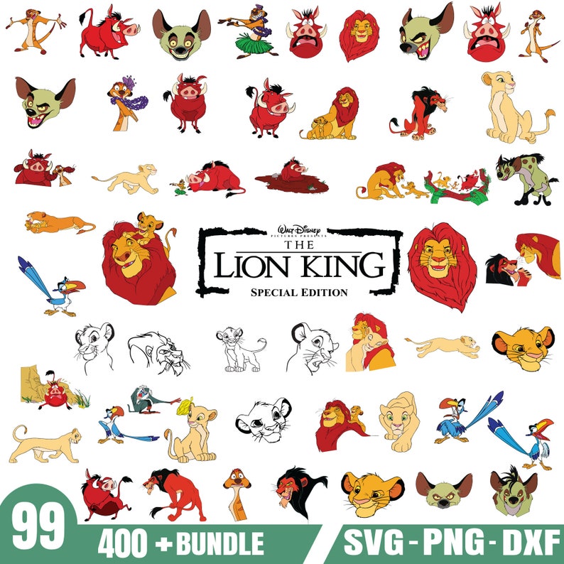 Paquete SVG del Rey León PNG-SVG-DXF - Etsy España