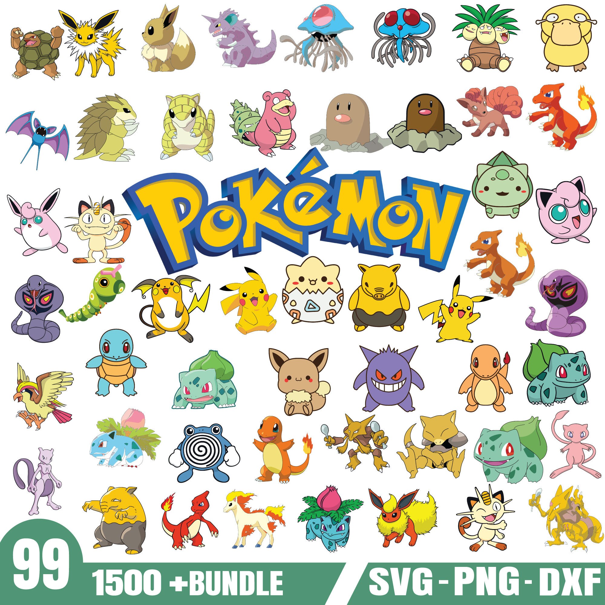 Pokemon Svg Bundle- PNG-SVG-DXF - Etsy