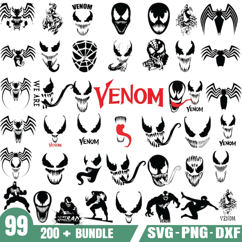 Venom Svg Bundle- PNG-SVG-DXF - Etsy