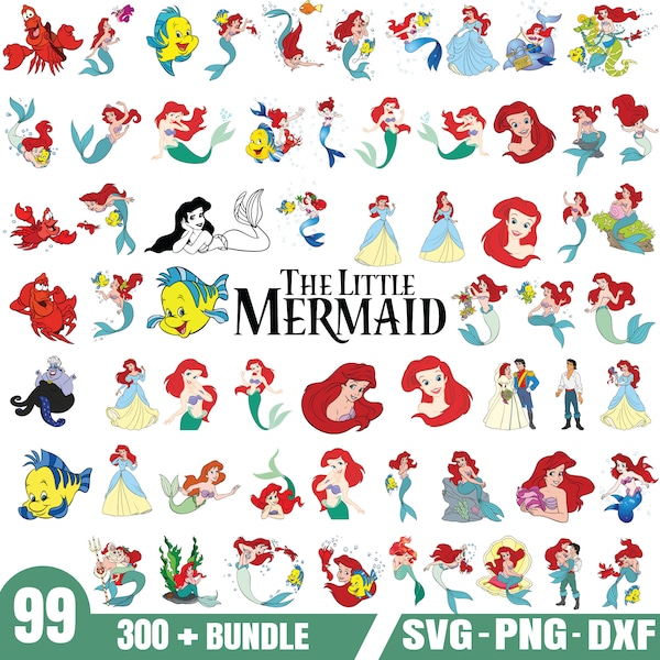 Little Mermaid Svg - Etsy