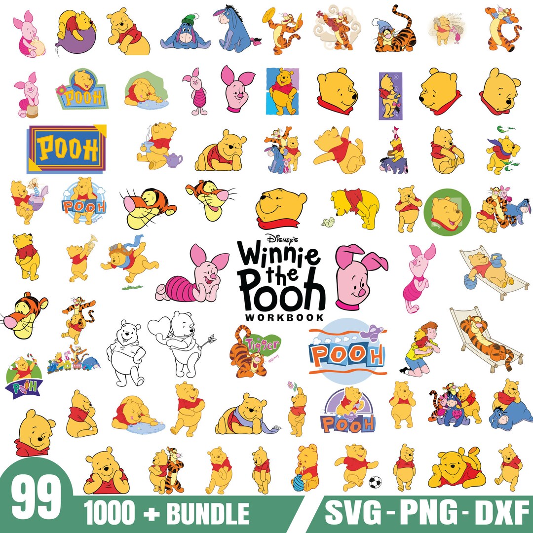 Winnie the Pooh Svg Bundle- PNG-SVG-DXF - Etsy