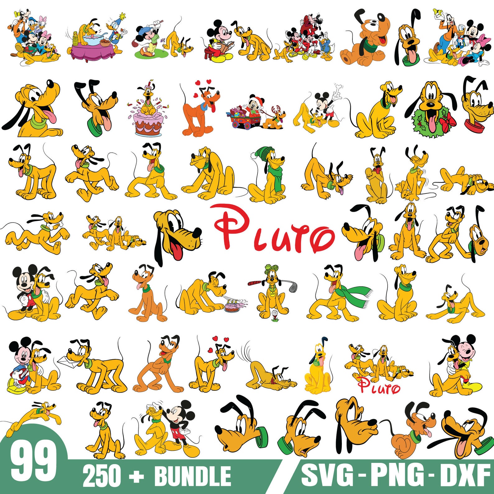 Pluto Svg Bundle- PNG-SVG-DXF - Etsy