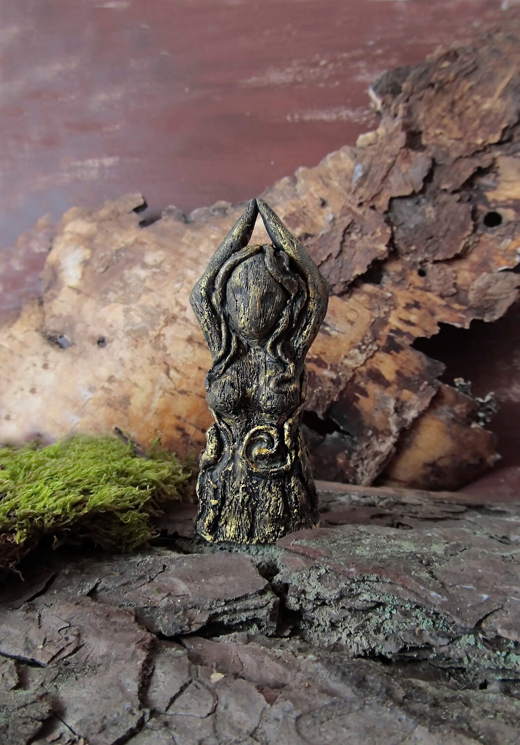 Set 2 Figurines Cernunnos Horned God Statue Mother Earth - Etsy