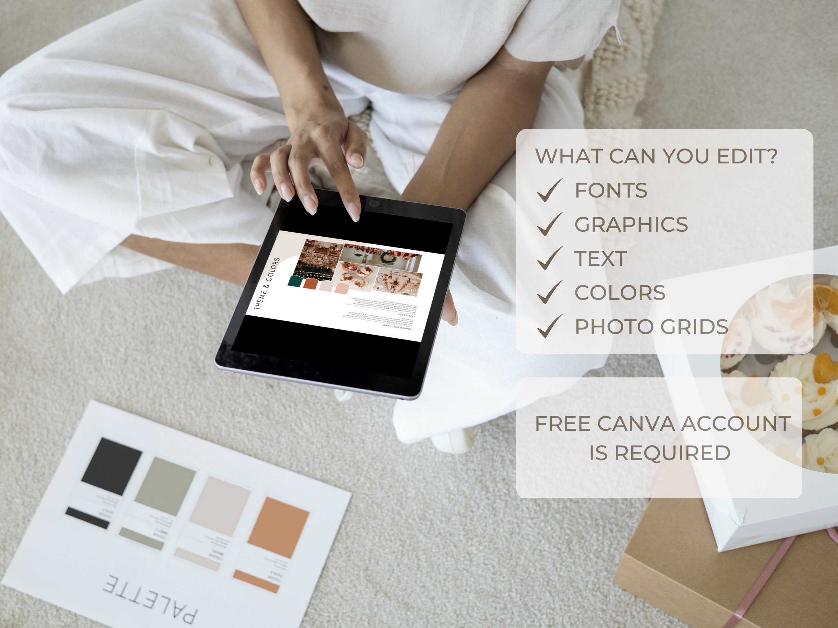 Wedding Design Mood Board Presentation Template With Bonus PDF Guide | Canva Editable Template ...